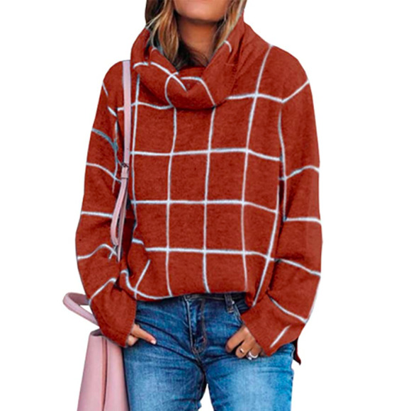 kirundo | Sweaters | Kirundo Checked Turtleneck Sweater S Brown | Poshmark